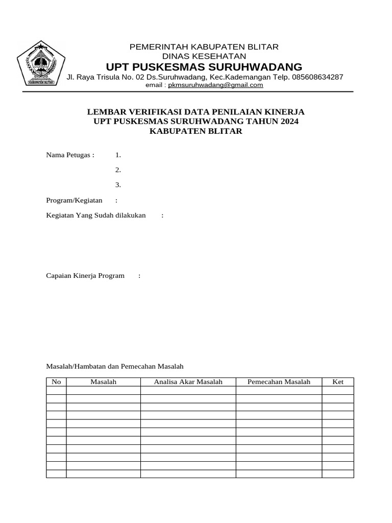 Lembar Verifikasi PKP SRWD 2024 | PDF
