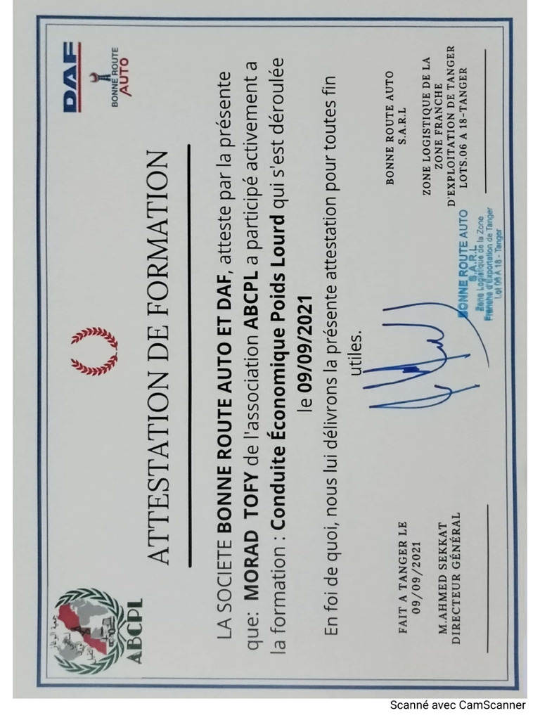 Attestation Poids Lourds | PDF