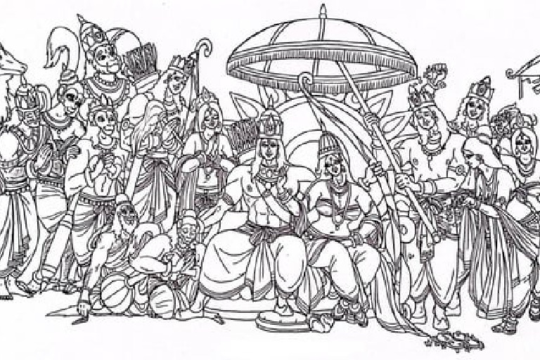 Ram Darbar Line Art | PDF