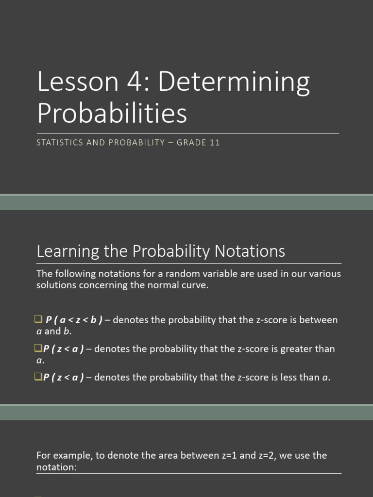 Lesson 4 Determining Probabilities | PDF
