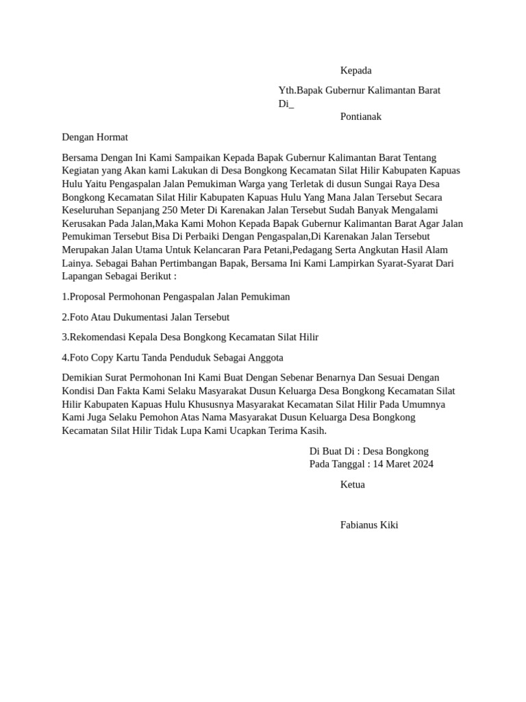 Proposal Pengaspalan Jalan Pdf