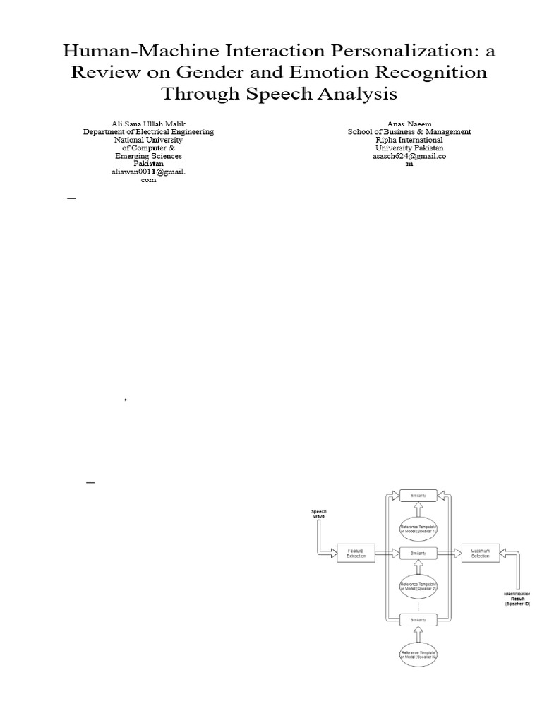 Human-Machine Interaction Personalization a Review on Gender and Emotion Recognition Through ...