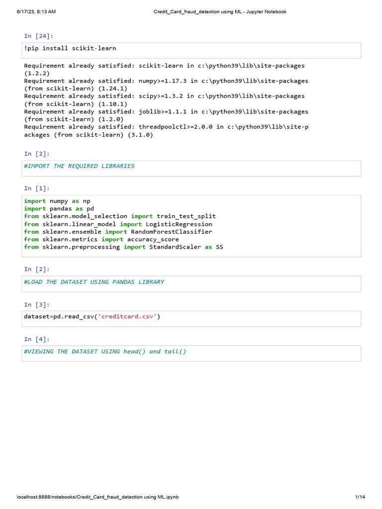 Credit - Card - Fraud - Detection Using ML - Jupyter Notebook2 | PDF | Visual Cortex ...