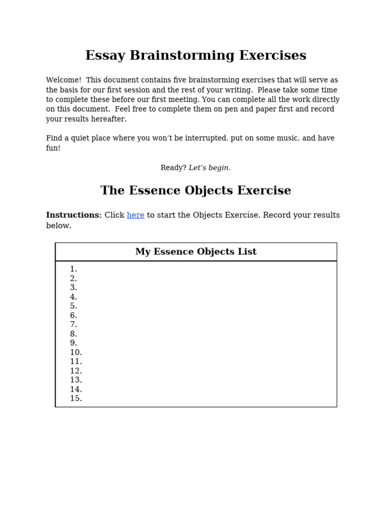 College Essay Guy Brainstorming Pre-Work | PDF | Social Psychology ...