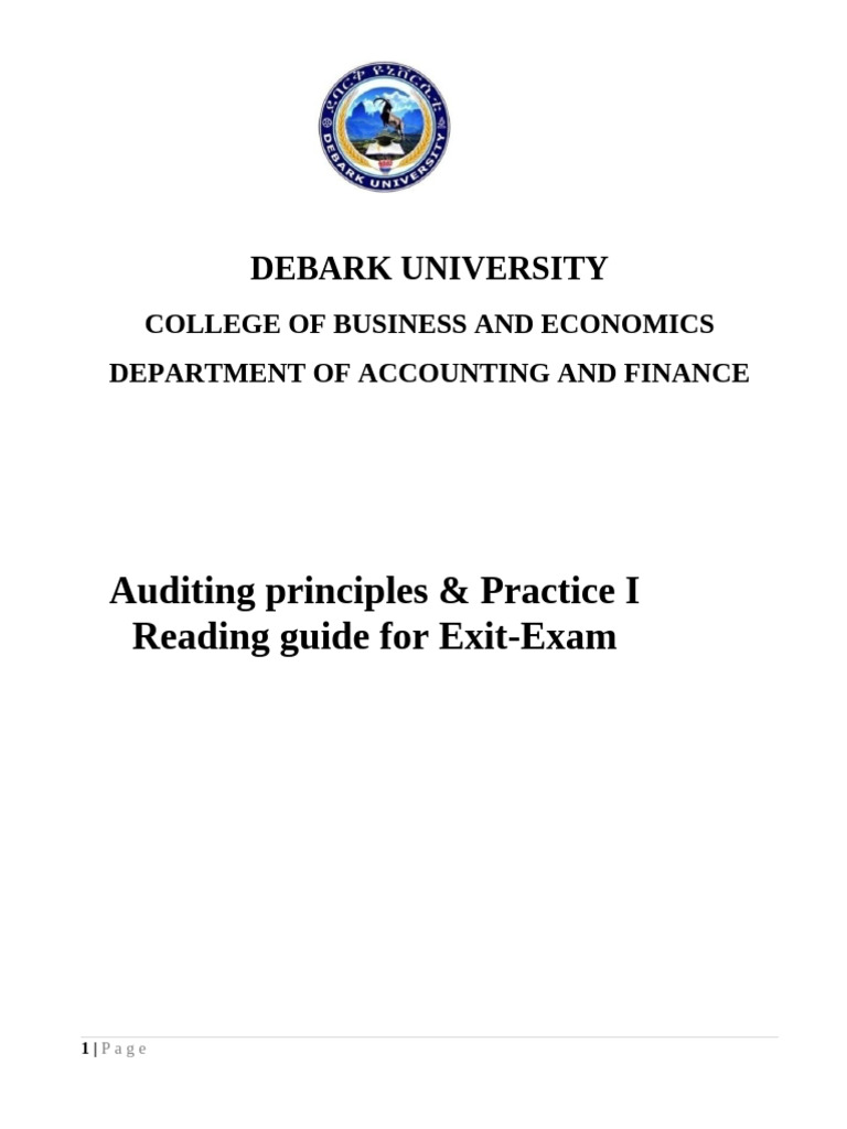 Auditing I Module | PDF | Audit | Certified Public Accountant