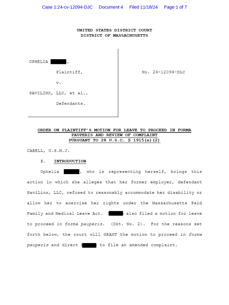 Louise V SaviLinx LLC (Motion For Leave) | PDF | Ashcroft V. Iqbal ...