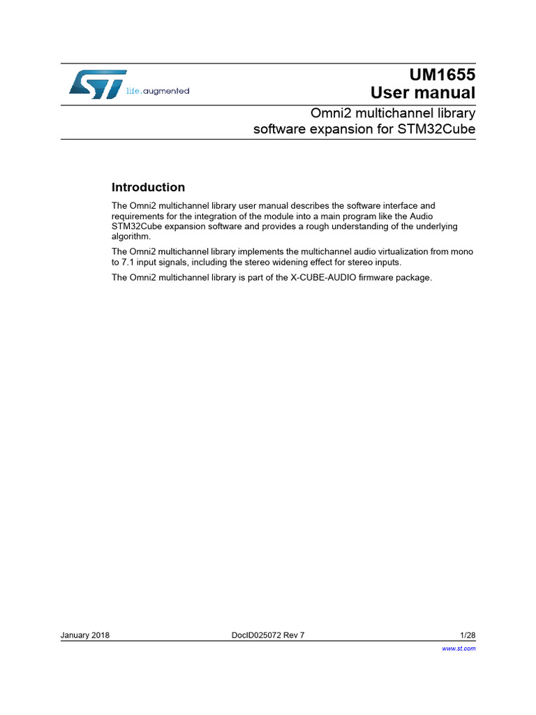 um1655--omni2-multichannel-library-software-expansion-for-stm32cube-stmicroelectronics | PDF ...