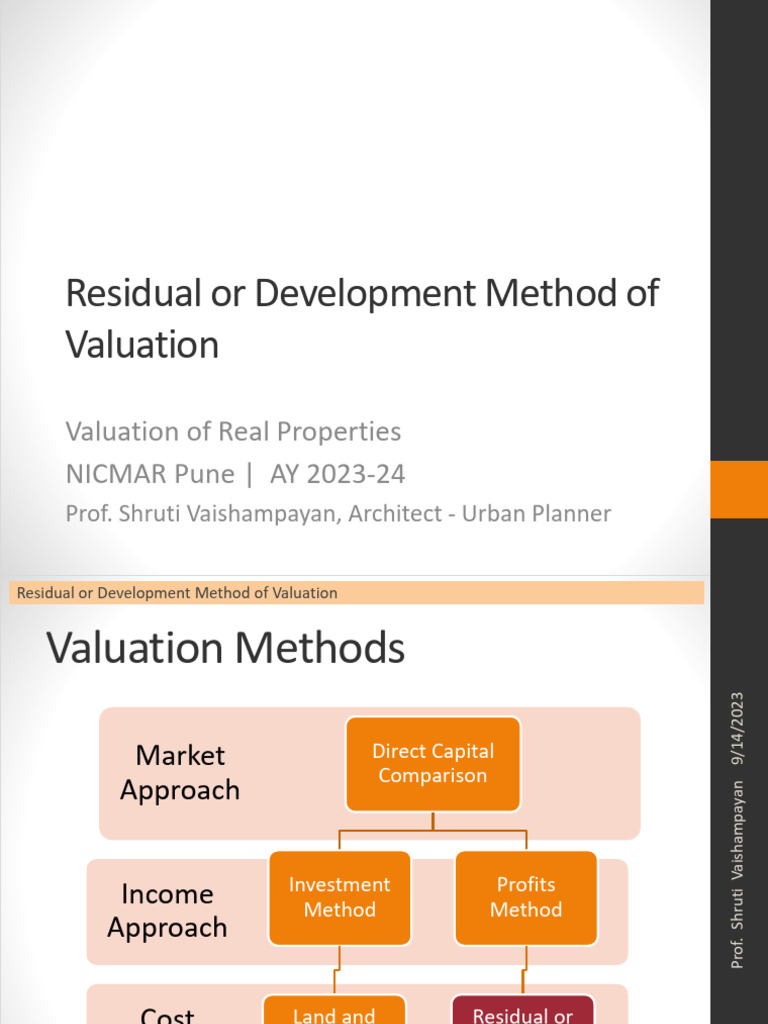 Session 10 - Residual or Development Method | PDF | Valuation (Finance ...