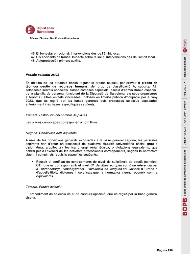 Temari Específic Técnic RRHH | PDF