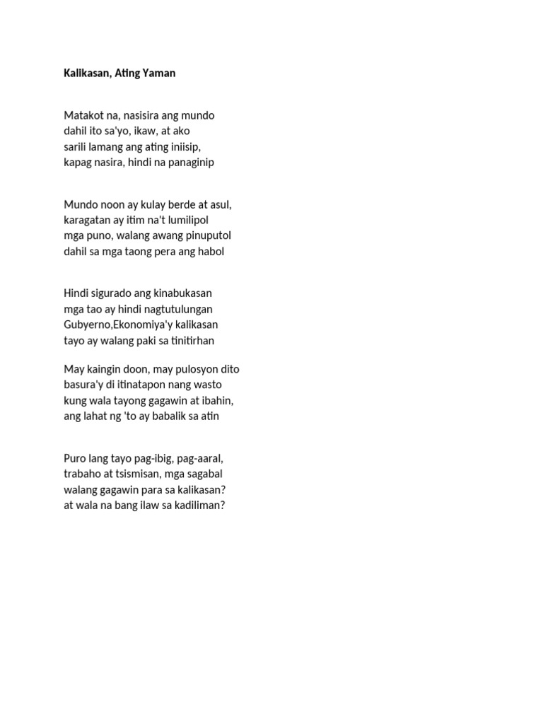 Tula Sa Kalikasan | PDF