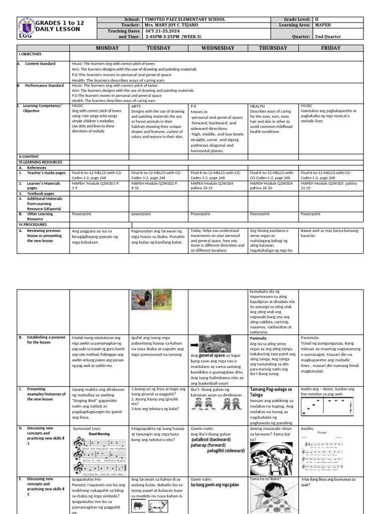 Q2W3_DLL_MAPEH | PDF