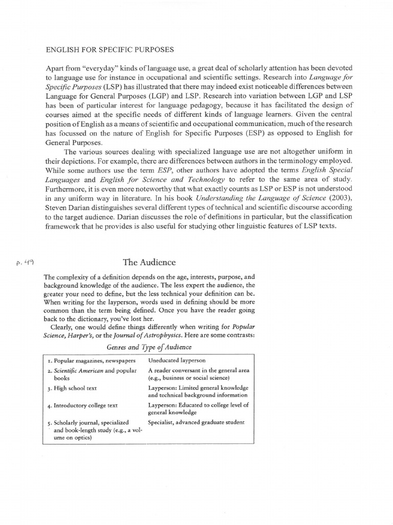 English For Specific Purposes | PDF