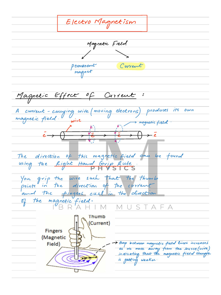 ElectroMagnetism Notes - Sir Ibrahim Mustafa | PDF