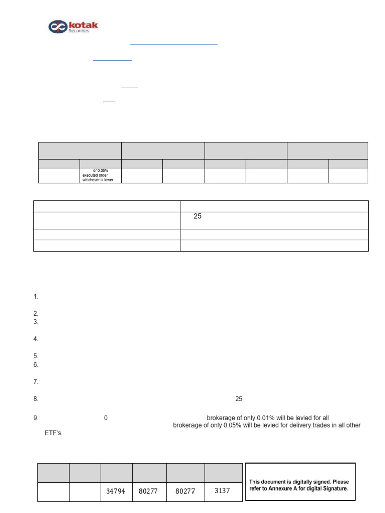 Tariff Sheet Trade Free Plan | PDF | Margin (Finance) | Futures Contract