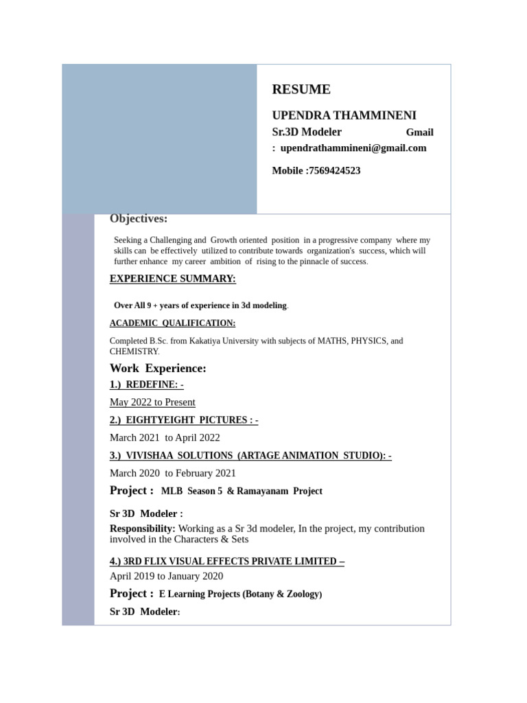 Upendra Thammineni - Resume - New | PDF | Technical Drawing | Computer Aided Design