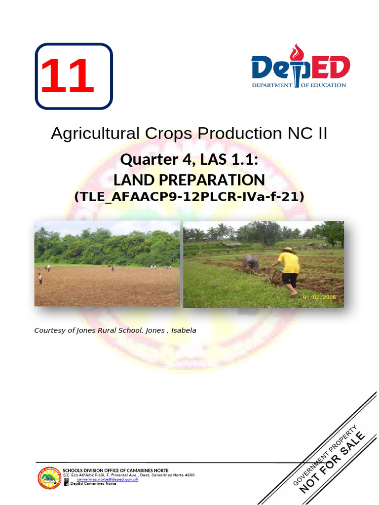 G11-ACP-NC-II-LAS1.1-Q4 | PDF | Soil | Tillage