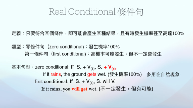 Real Conditional | PDF
