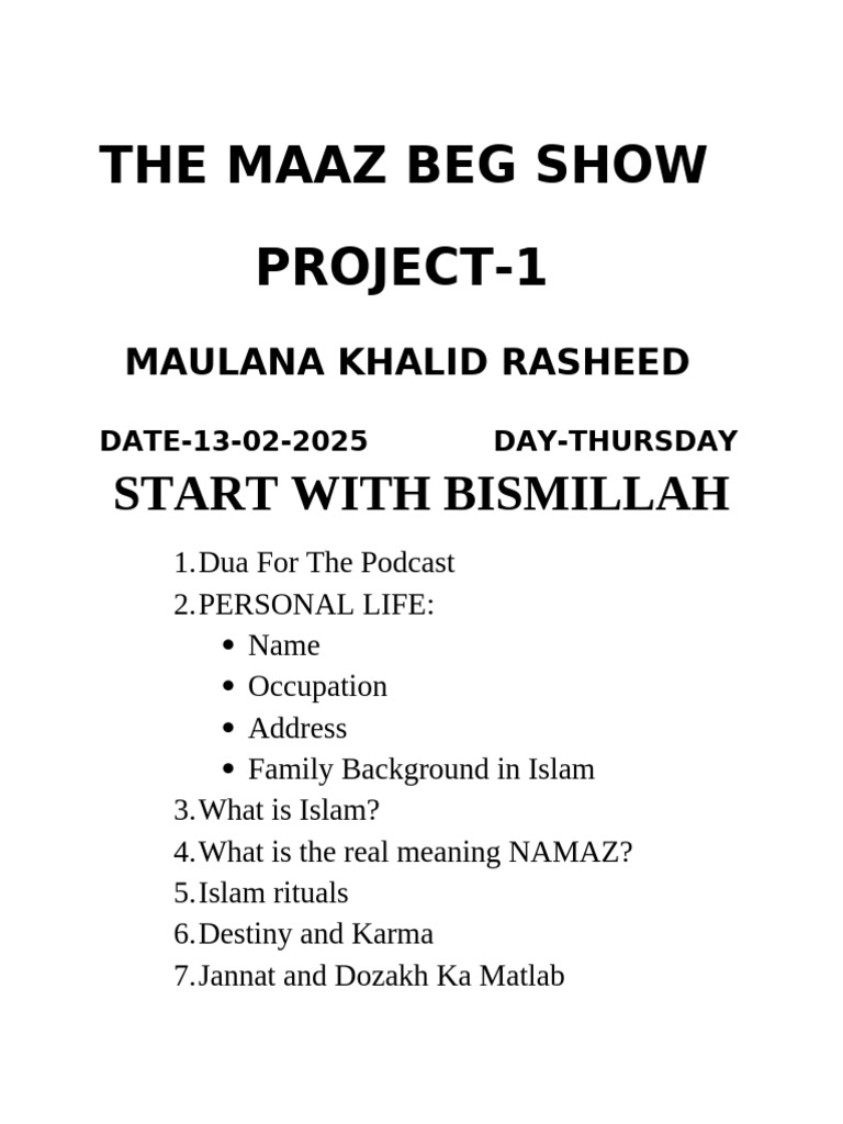 The Maaz Beg Show Ep-1 | PDF