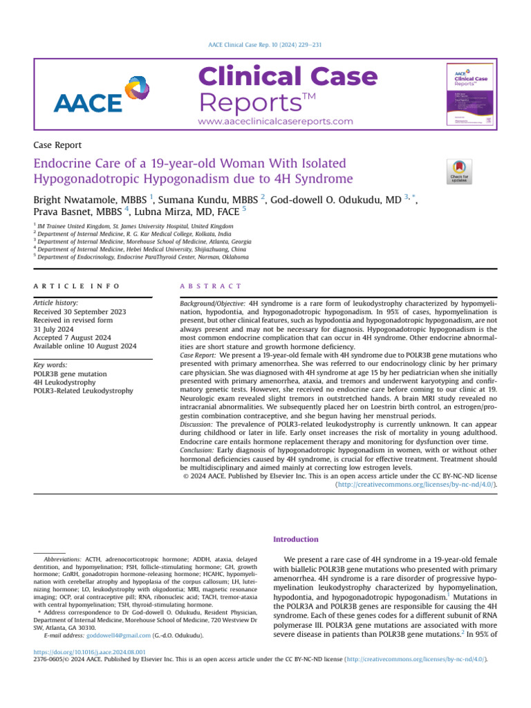 Endocrine Care of A 19 Year Old Woman With Isolated Hypo - 2024 - AACE ...