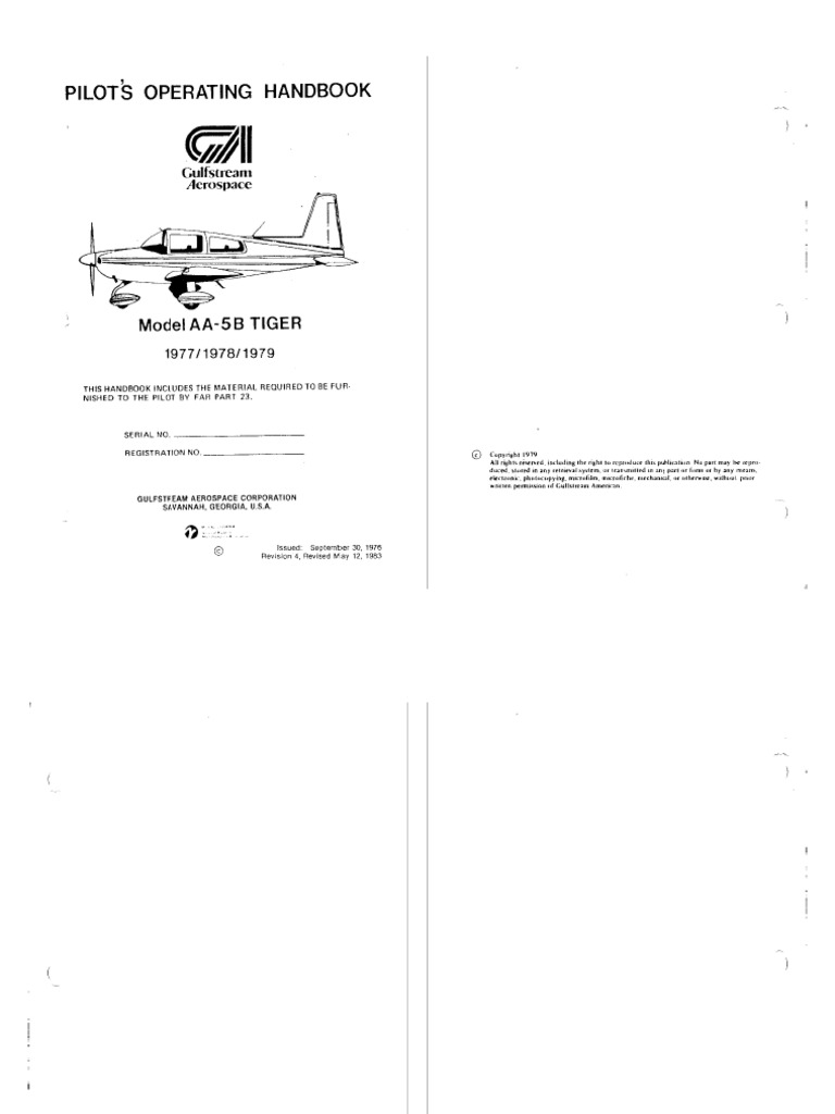 Grumman AA5B Tiger 1977 79 POH | PDF