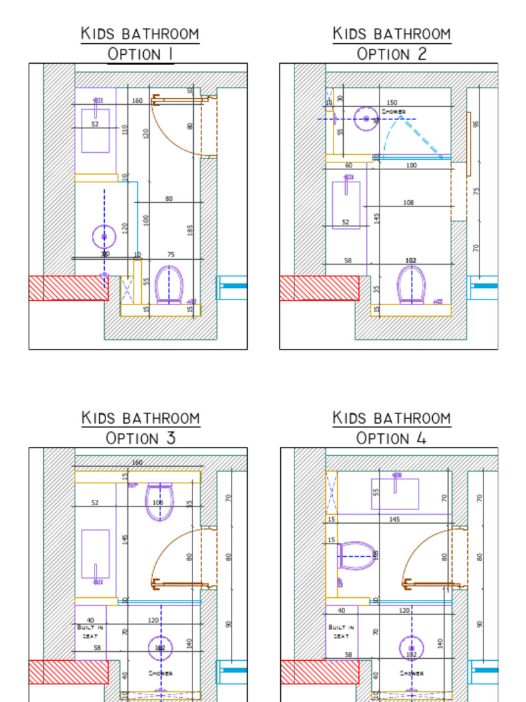 KIDS BATHROOMS LAYOUT-Model | PDF | Bathing | Bathroom