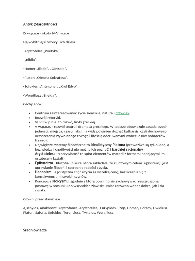 Epoki Literackie | PDF