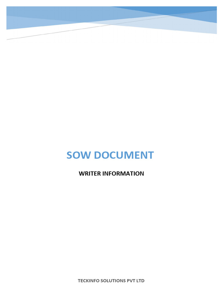 SOW Document- Writer_Information(updated) | PDF | Computing | Software