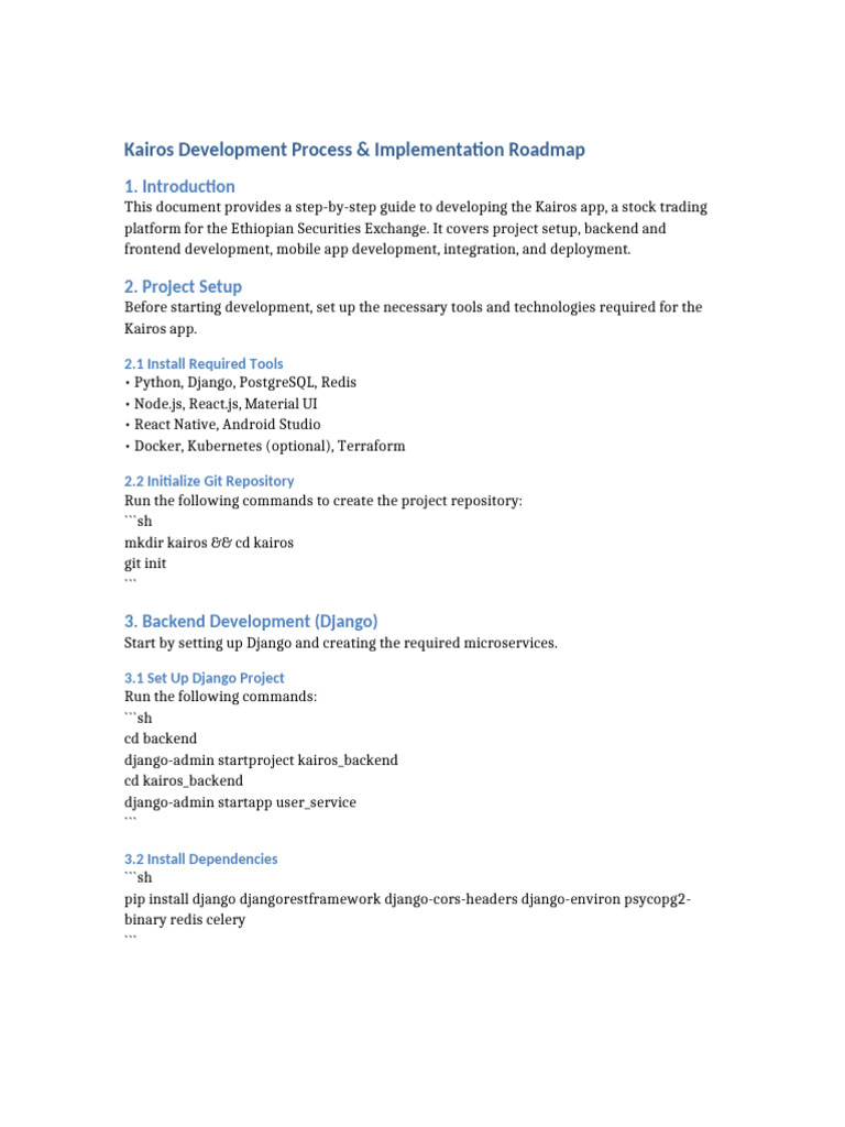 Kairos Development Guide | PDF | Mobile App | Systems Architecture