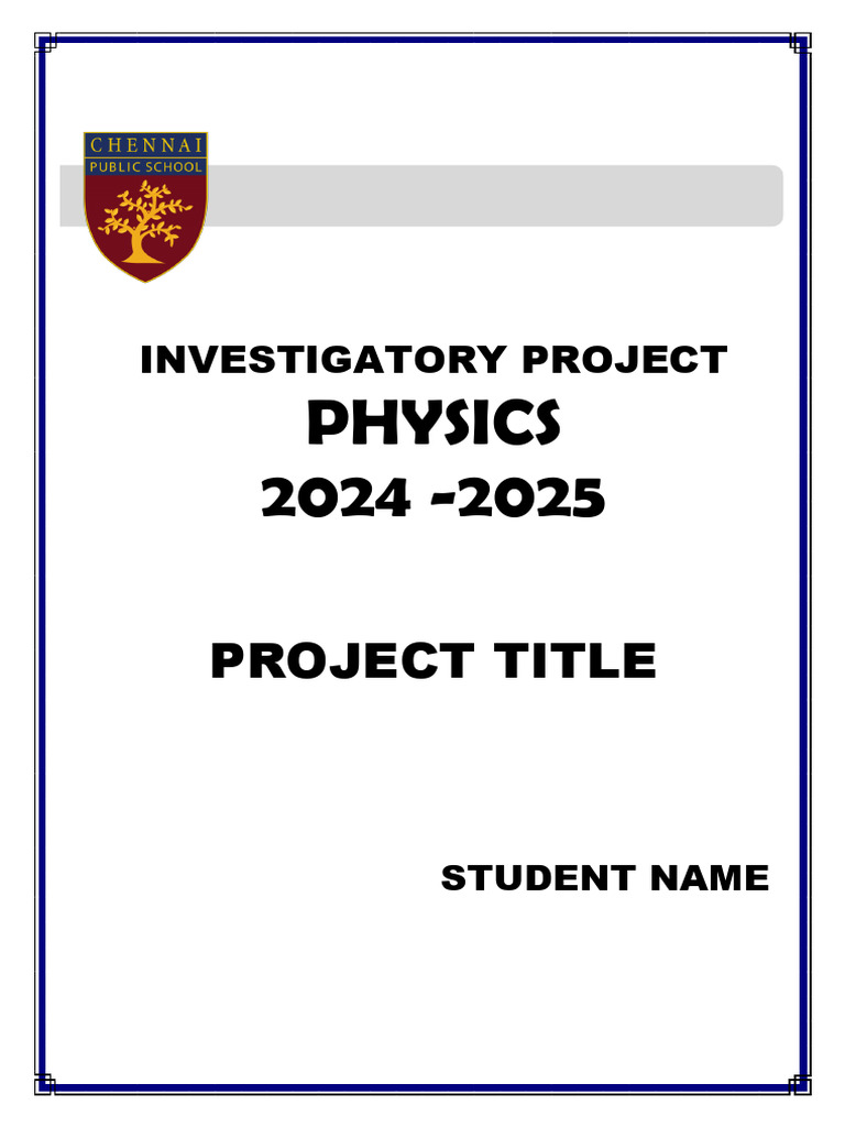 Class Xii - Investigatory Project Cover Page | PDF