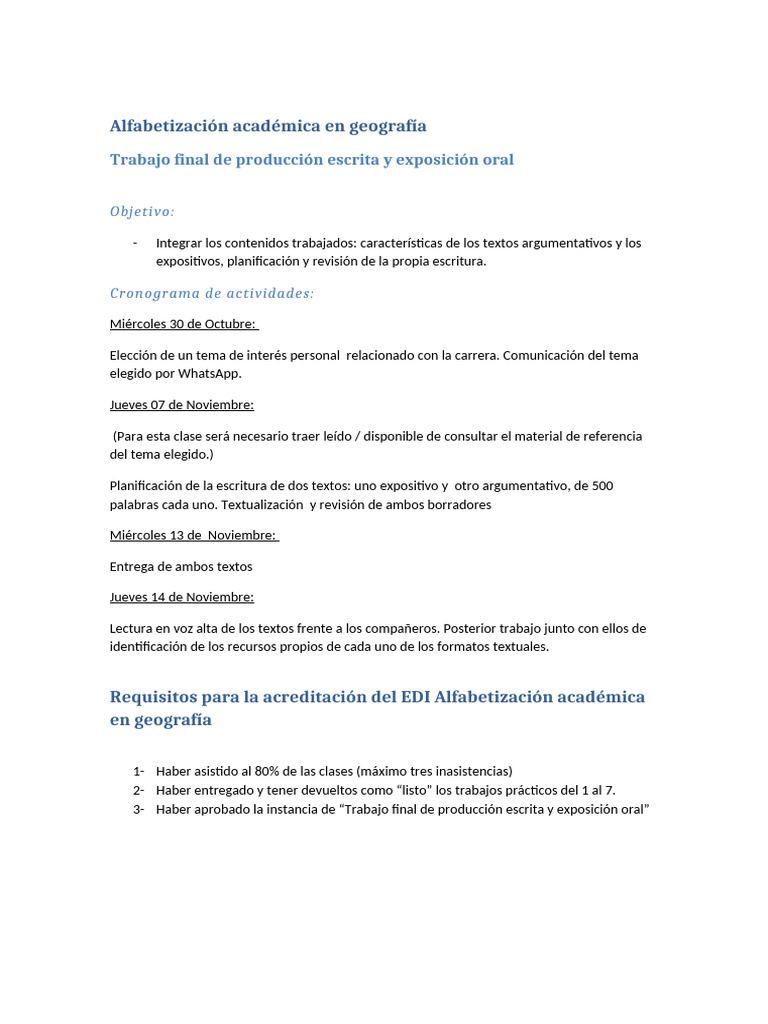 Consignas trabajo final EDI 2024 | PDF
