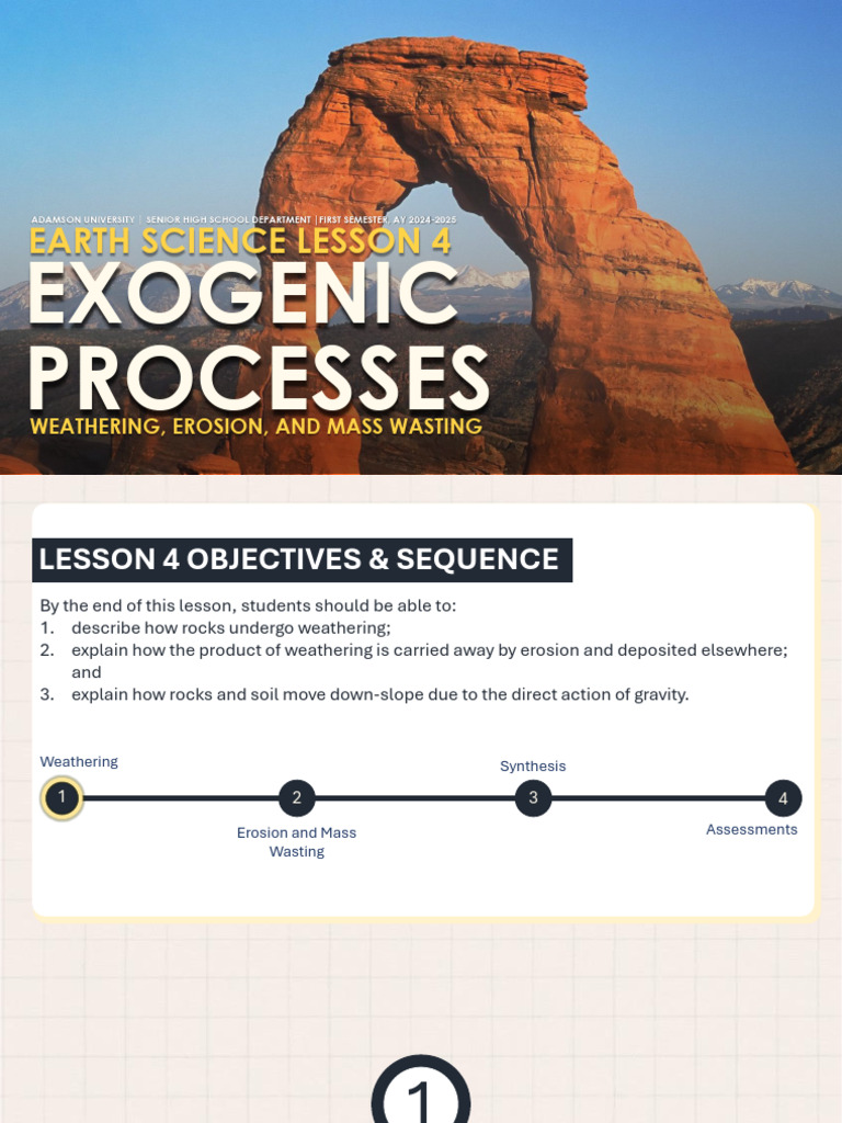 ES Lesson 4 - Exogenic Processes - Weathering | PDF
