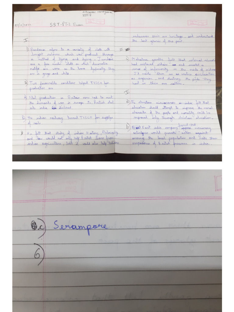 Class 8B PT-2 SST Exam | PDF