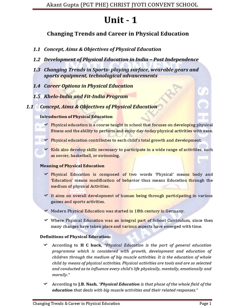 Trends and Careers in Physical Education | PDF