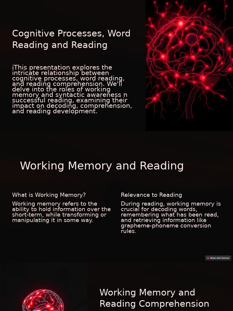 Cognitive Processes in Reading Success | PDF | Working Memory | Reading ...