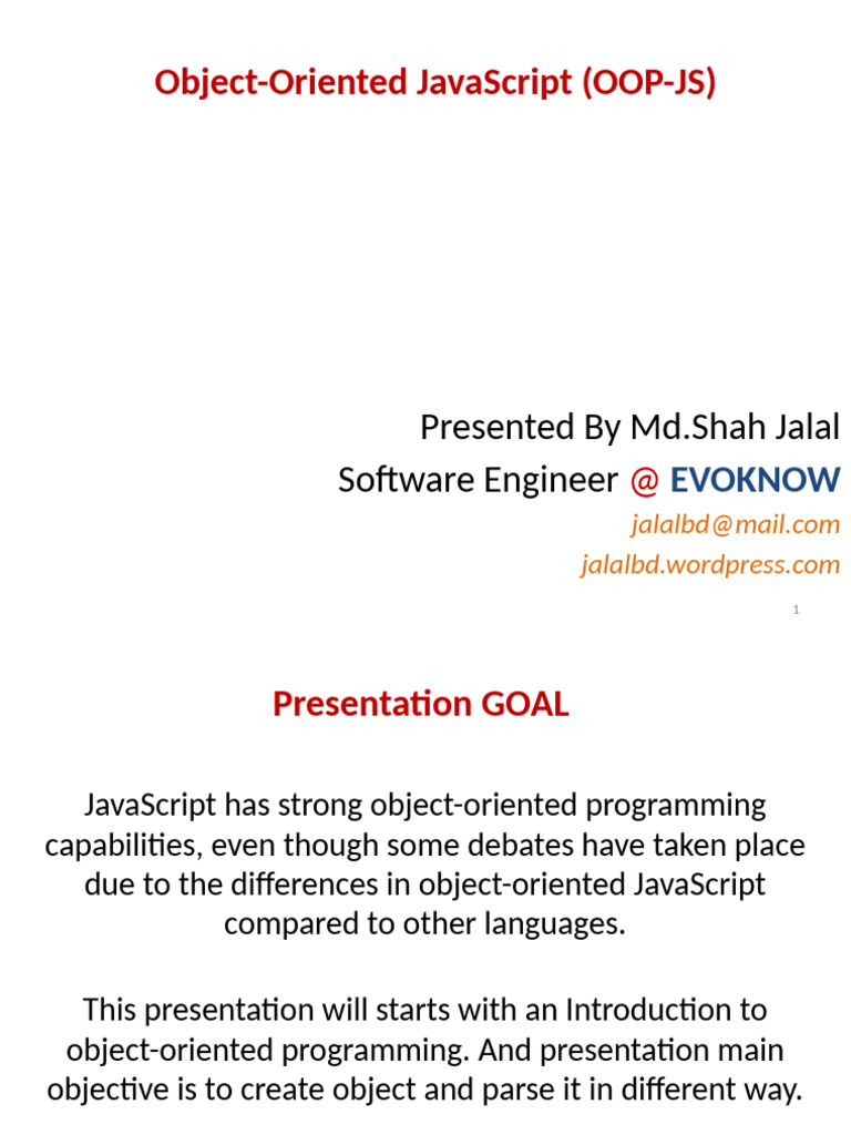Dokumen - Tips - Object Oriente Javascript | PDF | Class (Computer Programming) | Method ...