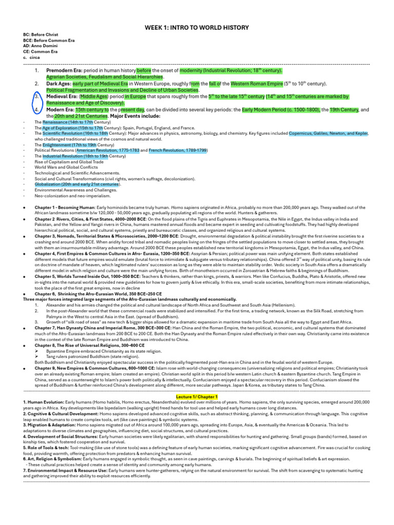 World History Mids Notes | PDF | Homo | Silk Road