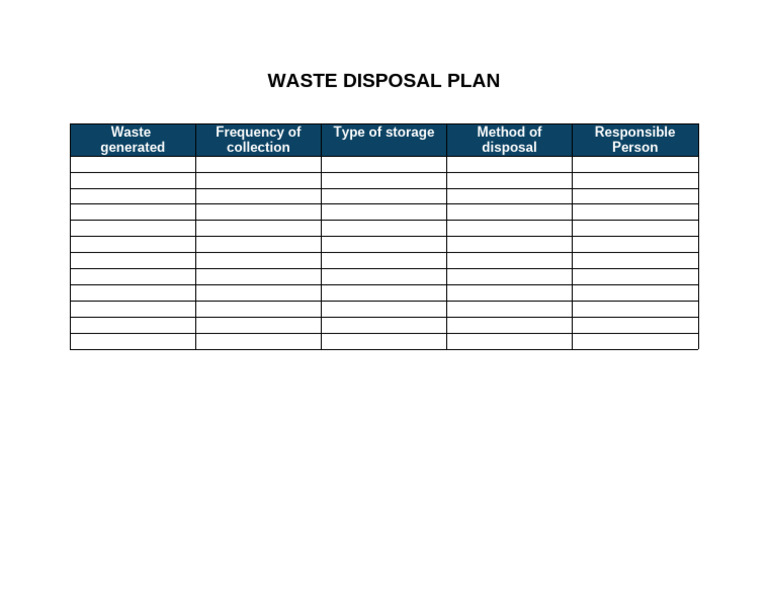 Waste Disposal Plan | PDF
