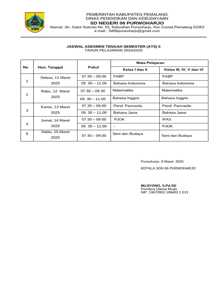 Jadwal ATS 2_2024-2025 | PDF