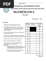 PLE PRIMARY LEAVING EXAMINATION MATHEMATICS 2024 | PDF