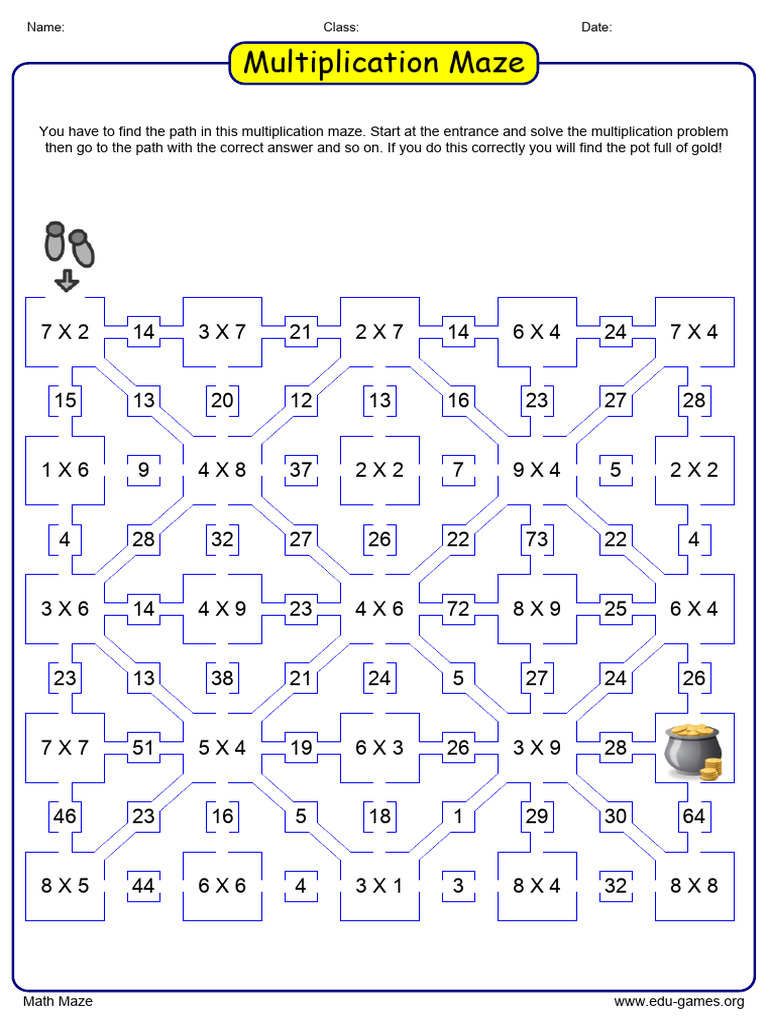 Multiplication Maze | PDF