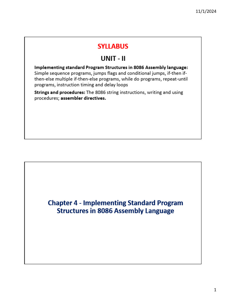 8086 Assembly Language Program Structures | PDF | Binary Coded Decimal ...