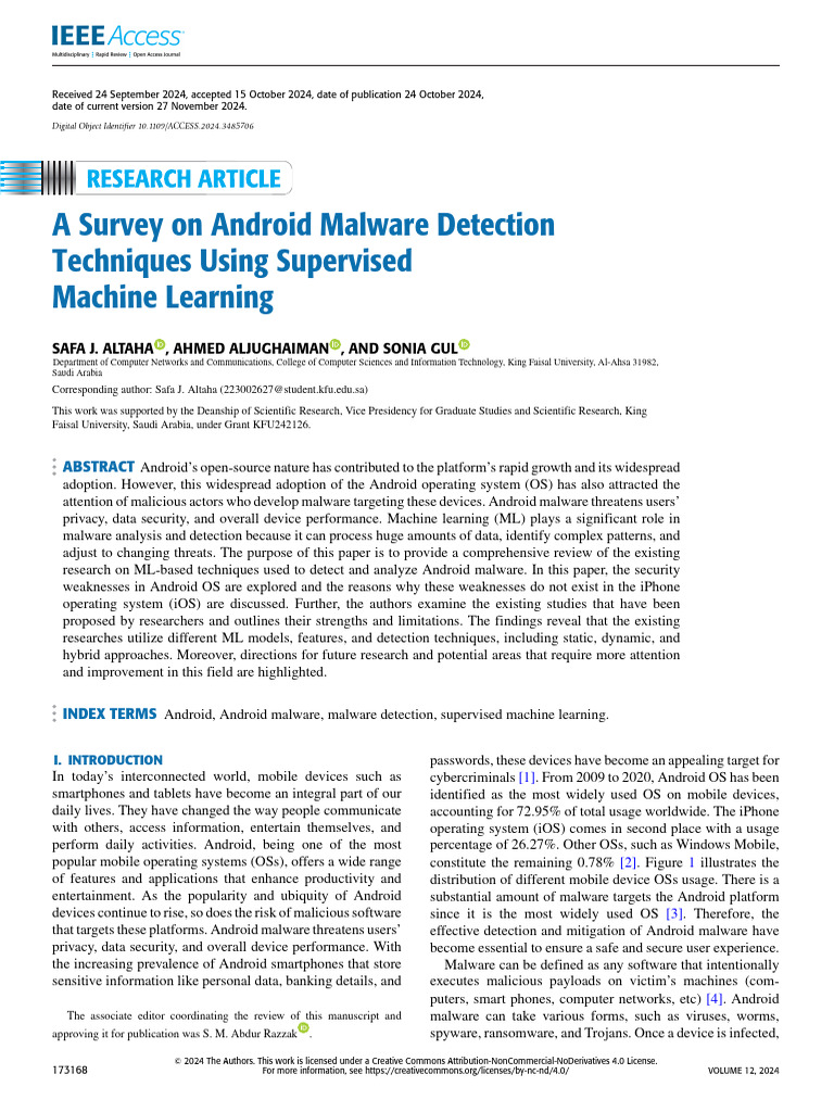 Android Malware Detection with ML Techniques | PDF | Malware | Android ...
