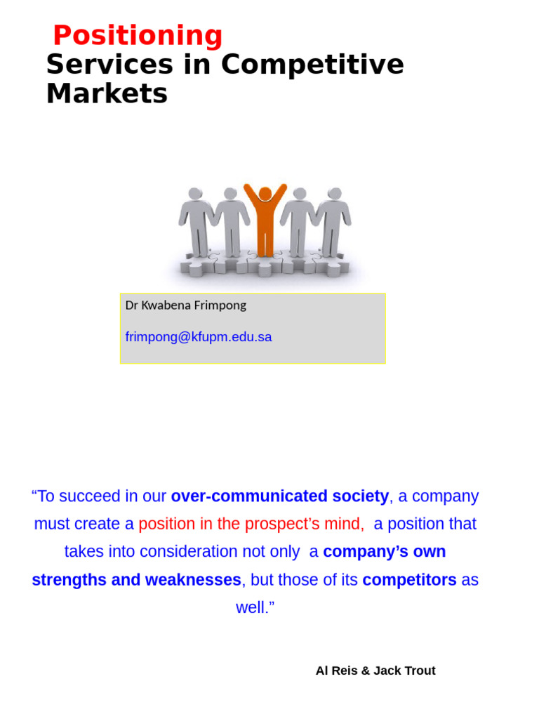 Service Positioning in Competitive Markets | PDF | Market Segmentation ...