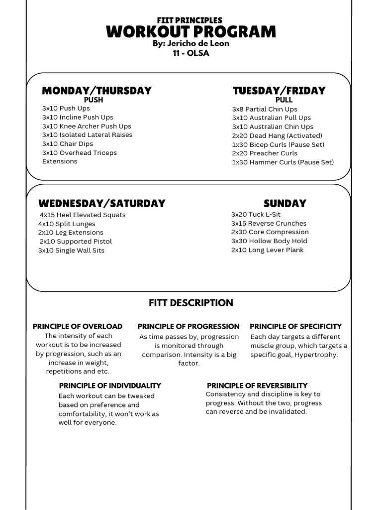 7 Day Workout Plan | PDF | Strength Training | Physical Fitness