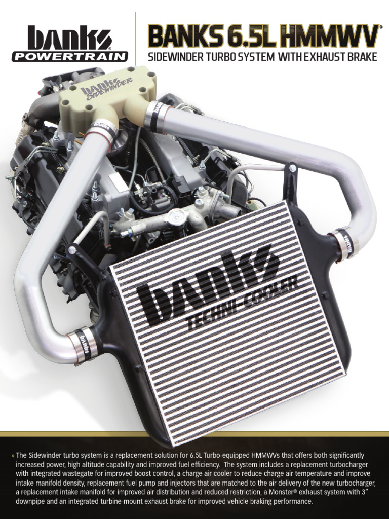 Banks 6.5L HMMWV Turbo System Overview | PDF | Turbocharger | Fuel ...