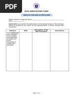 NCOI Annotations Form For Teacher V Applicant | PDF | Educational Assessment | Teachers