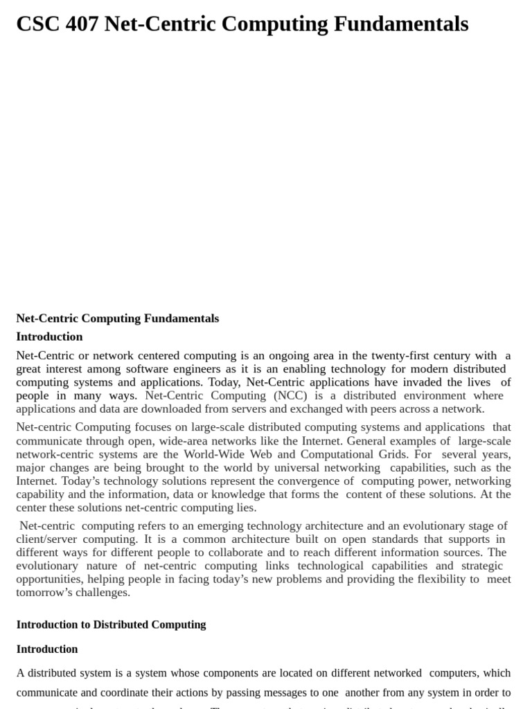 Net-Centric Computing Overview | PDF | 4 G | Security