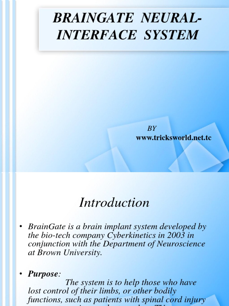 BrainGate Neural Interface Overview | PDF