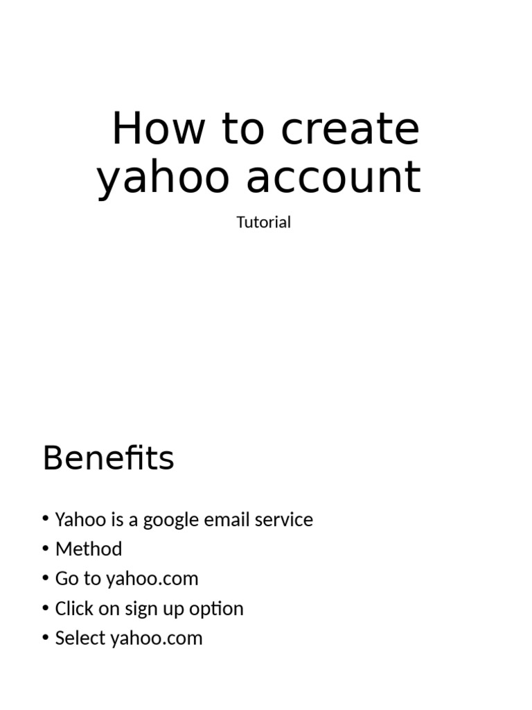 How To Create Yahoo Account | PDF