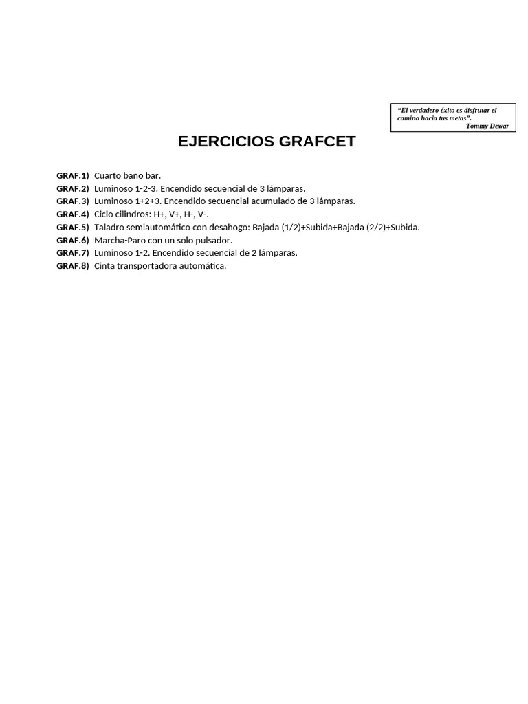 Ejercicios GRAFCET | PDF